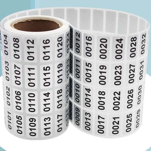 Serial number roll digital label Dumb silver self-adhesive roll sticker ...