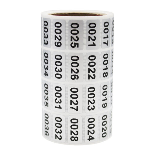 Serial number roll digital label Dumb silver self-adhesive roll sticker ...