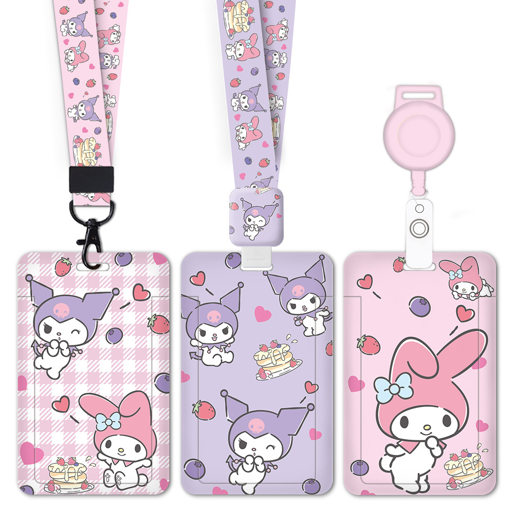 Cute cartoon bus ID card set badge work permit campus student meal card ...