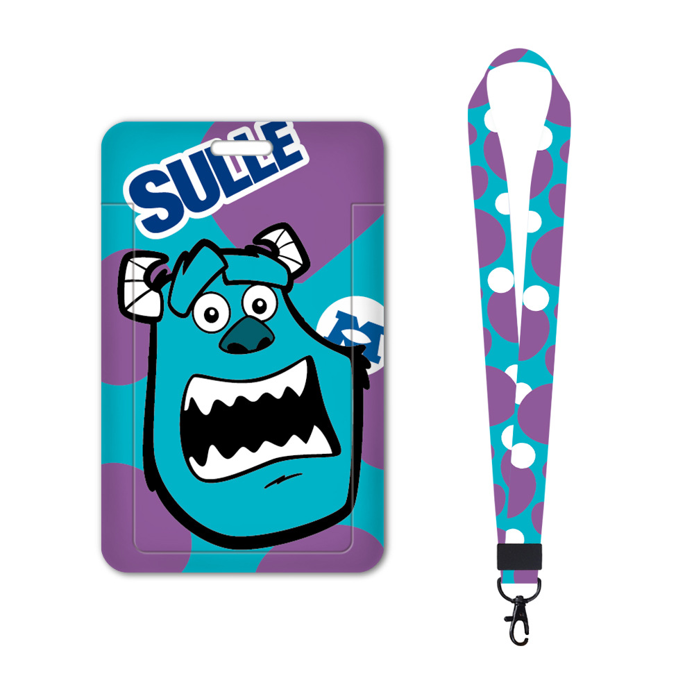 Cute cartoon bus ID card set badge work permit campus student meal card ...